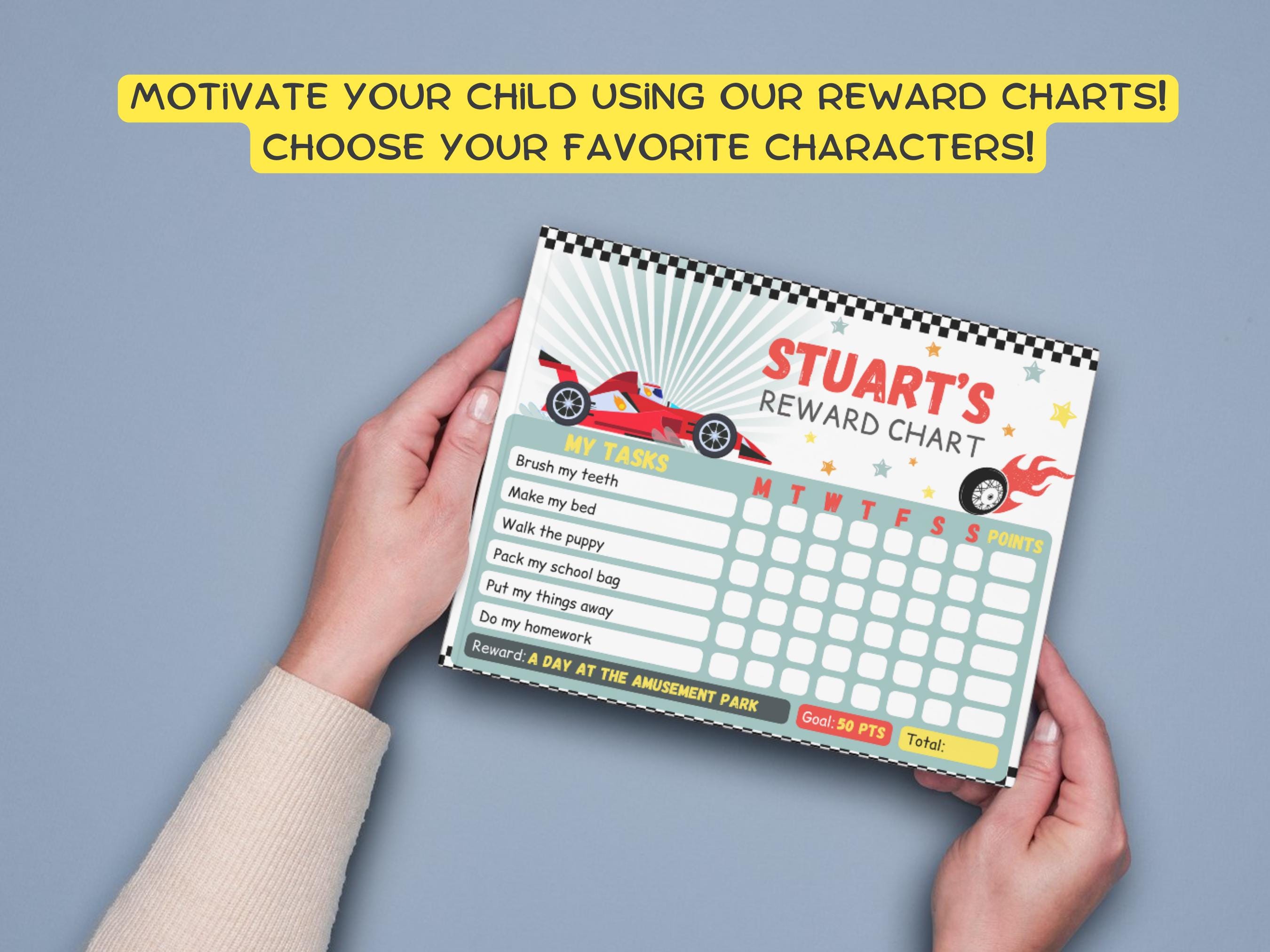 EDITABLE Reward Chart Racing,behavior Reward Chart for Kids,f1 Racing ...