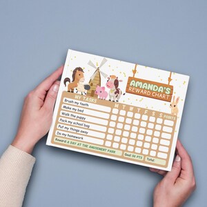 EDITABLE Autumn Farm Reward Chart for Kids,farm Animals Routine Chart ...