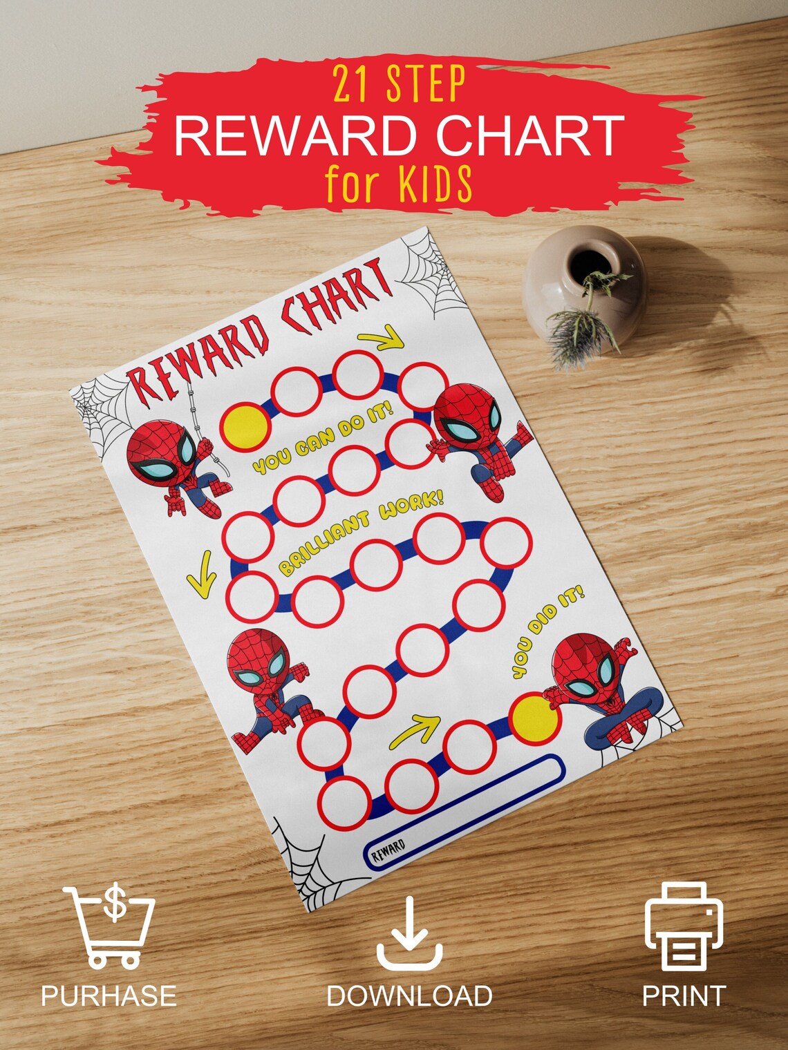 Spidey Reward Chart for Kids, Chore Chart,digital Instant Download ...