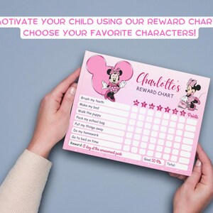 EDITABLE Reward Chart Minnie Mouse,behavior Reward Chart for Girls ...