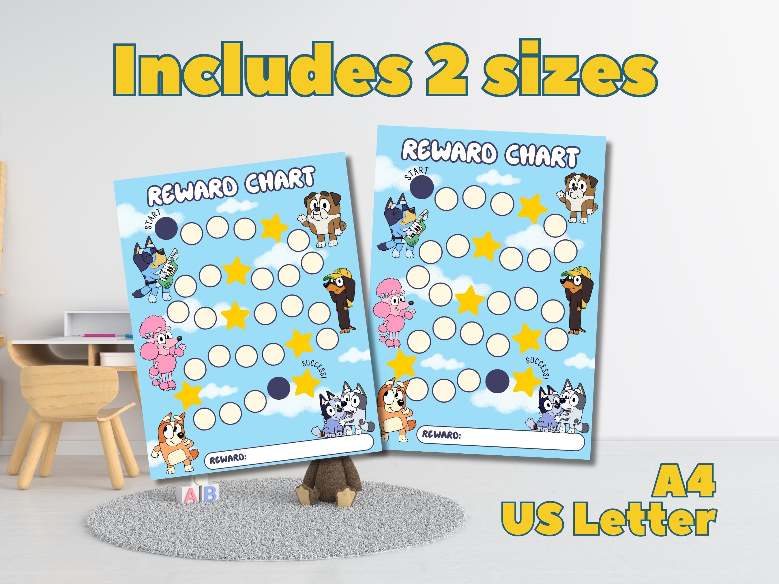 Bluey Bingo Reward Chart,sticker Chart,kids Potty Training,behavior ...