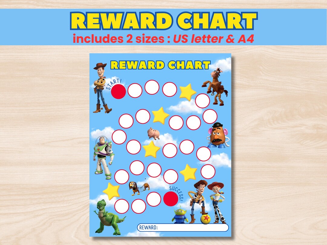 Toy Story Reward Chart,potty Chart for Kids,potty Training Chart for ...