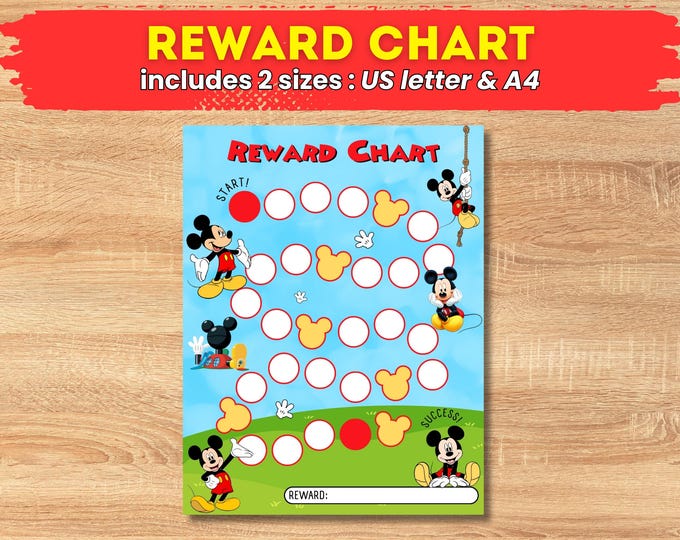 Mickey Mouse Potty Chart Mickey Mouse Potty Training Chart Reward Chart ...