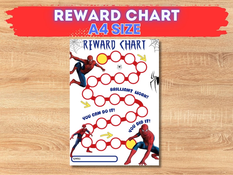 Spiderman Reward Chart,spidey Sticker Chart,kids Potty Training ...