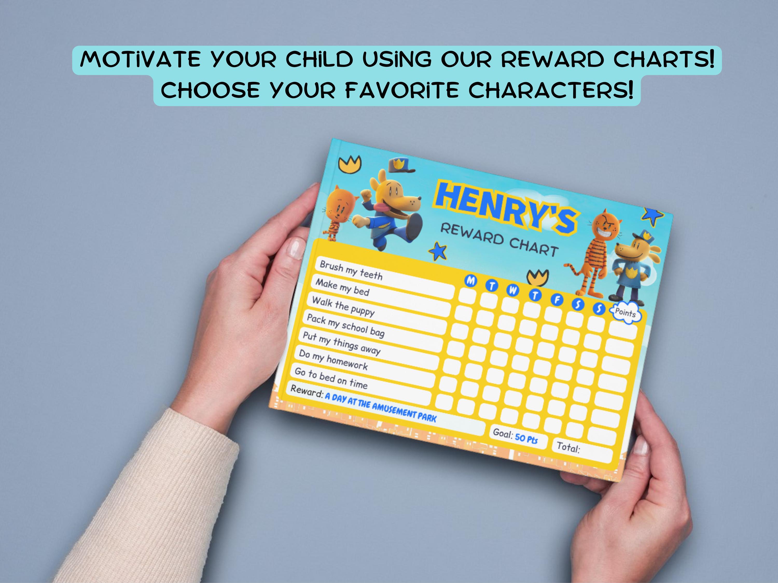 EDITABLE Reward Chart Dog Man,behavior Reward Chart for Kids,dogman ...