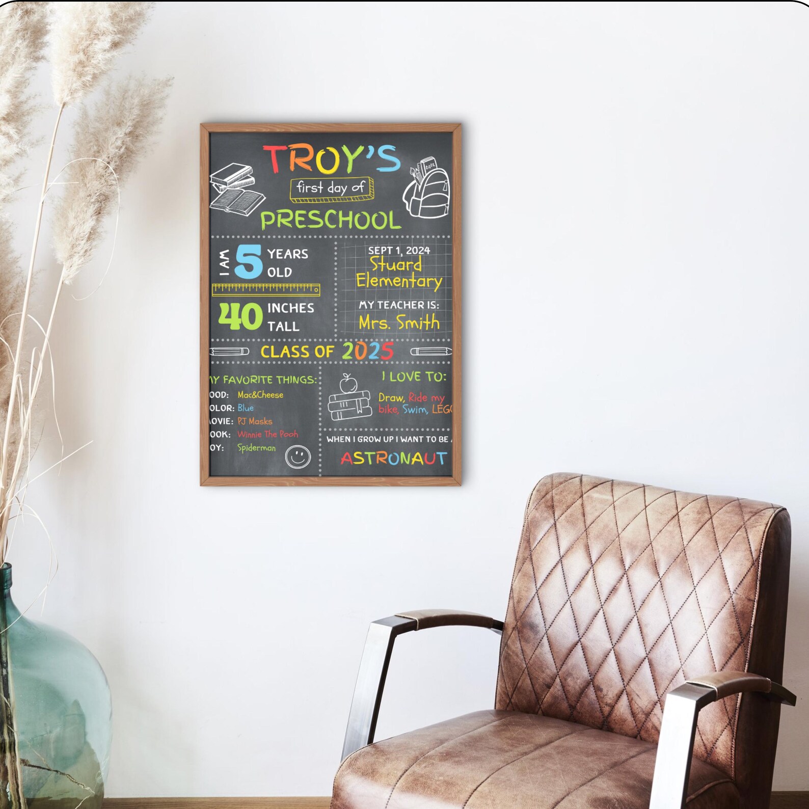 First Day of School Printable,boy Child Kindergarten,preschool,1st Day ...