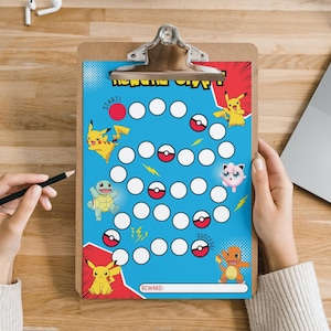 Reward Chart Pikachu,pokemon Behavior Reward Chart for Kids,chore Chart ...
