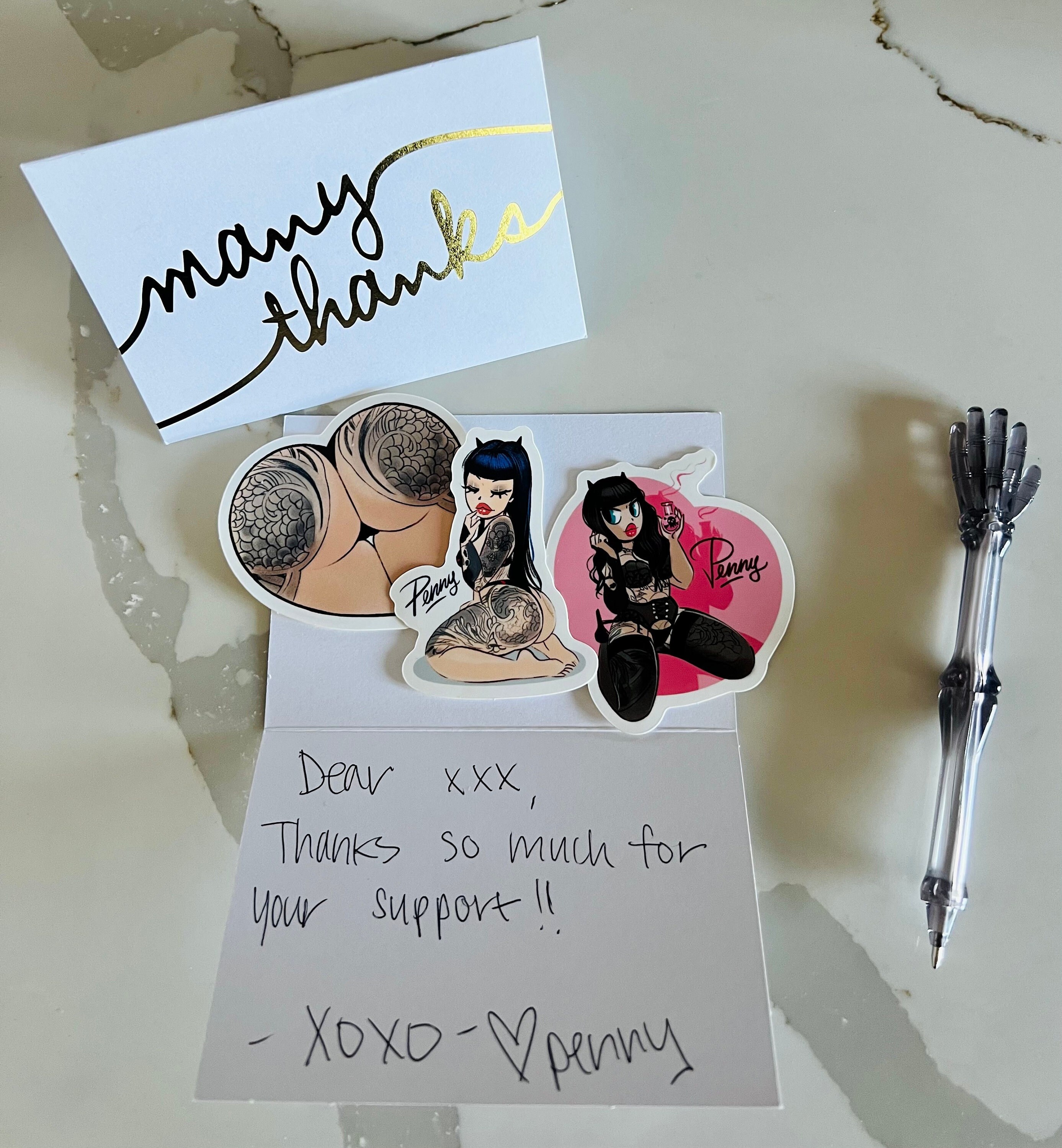 Penny Sticker Bundle Pack W/personalized Thank You Card - Etsy