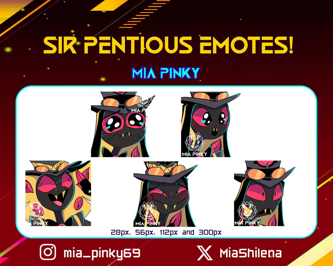 Hazbin Hotel Sir Pentious Emotes for Twitch, Youtube and Discord - Etsy