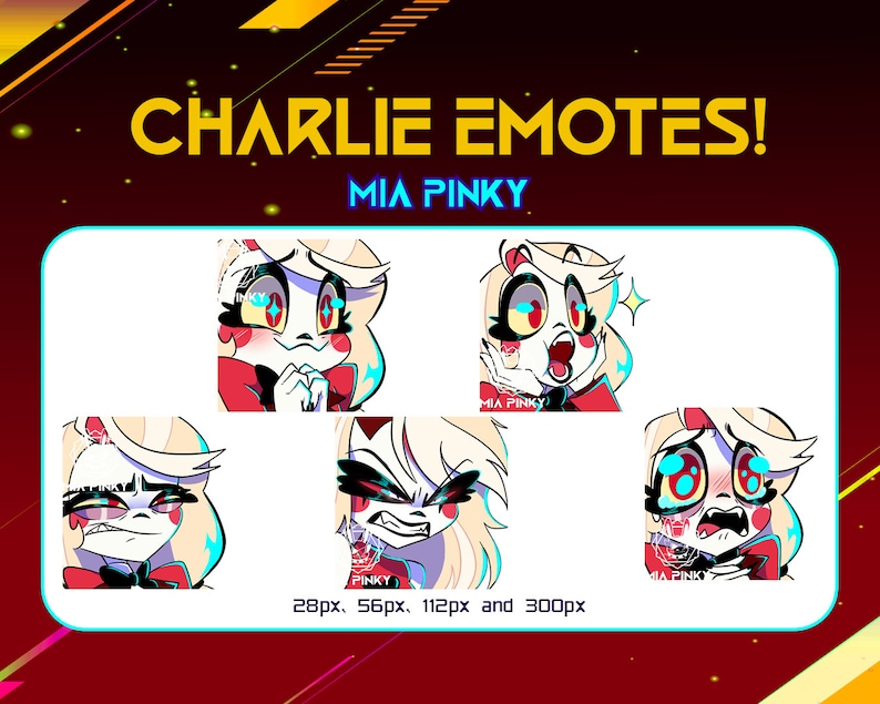 Charlie Morningstar Emotes From Hazbin Hotel for Twitch, Youtube and ...