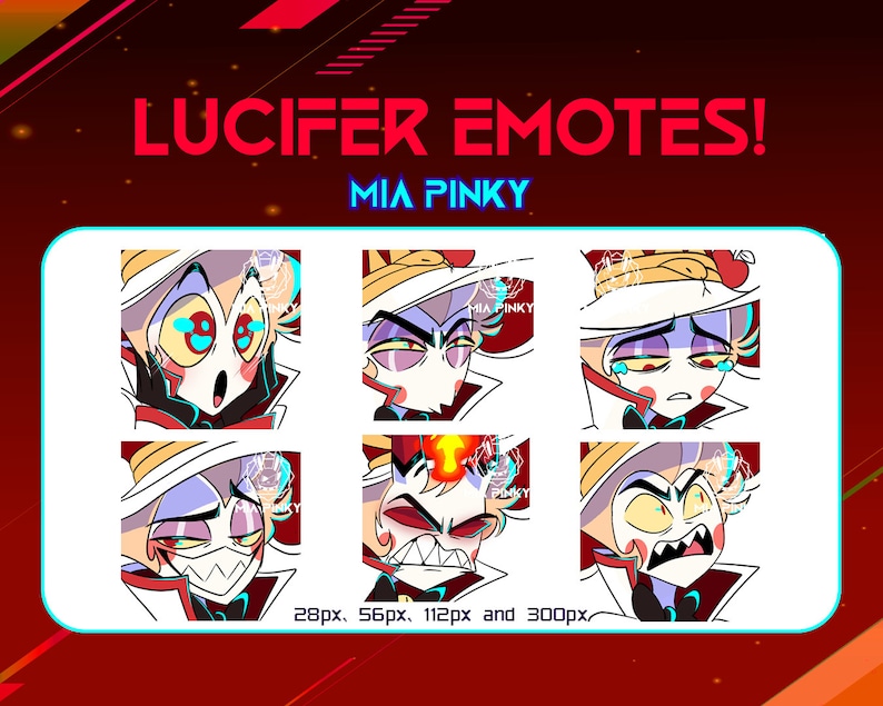 Hazbin Hotel Lucifer Morningstar Emotes for Twitch, Youtube and Discord ...