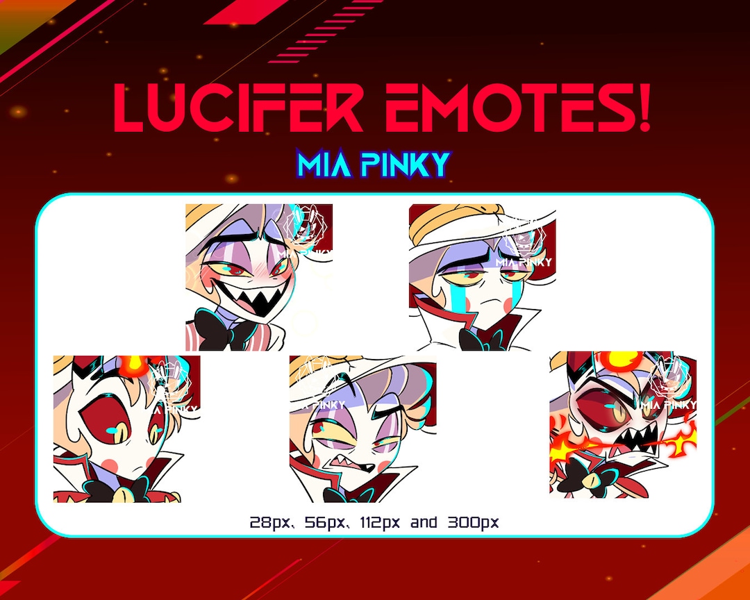 Hazbin Hotel Lucifer Morningstar Emotes for Twitch, Youtube and Discord ...