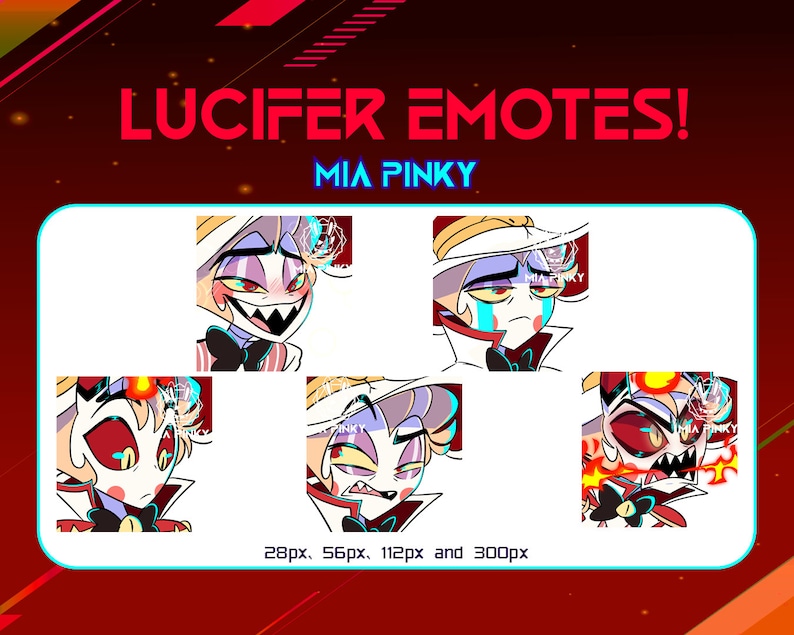Emotes Lucifer Morningstar de Hazbin Hotel para Twitch, youtube y ...