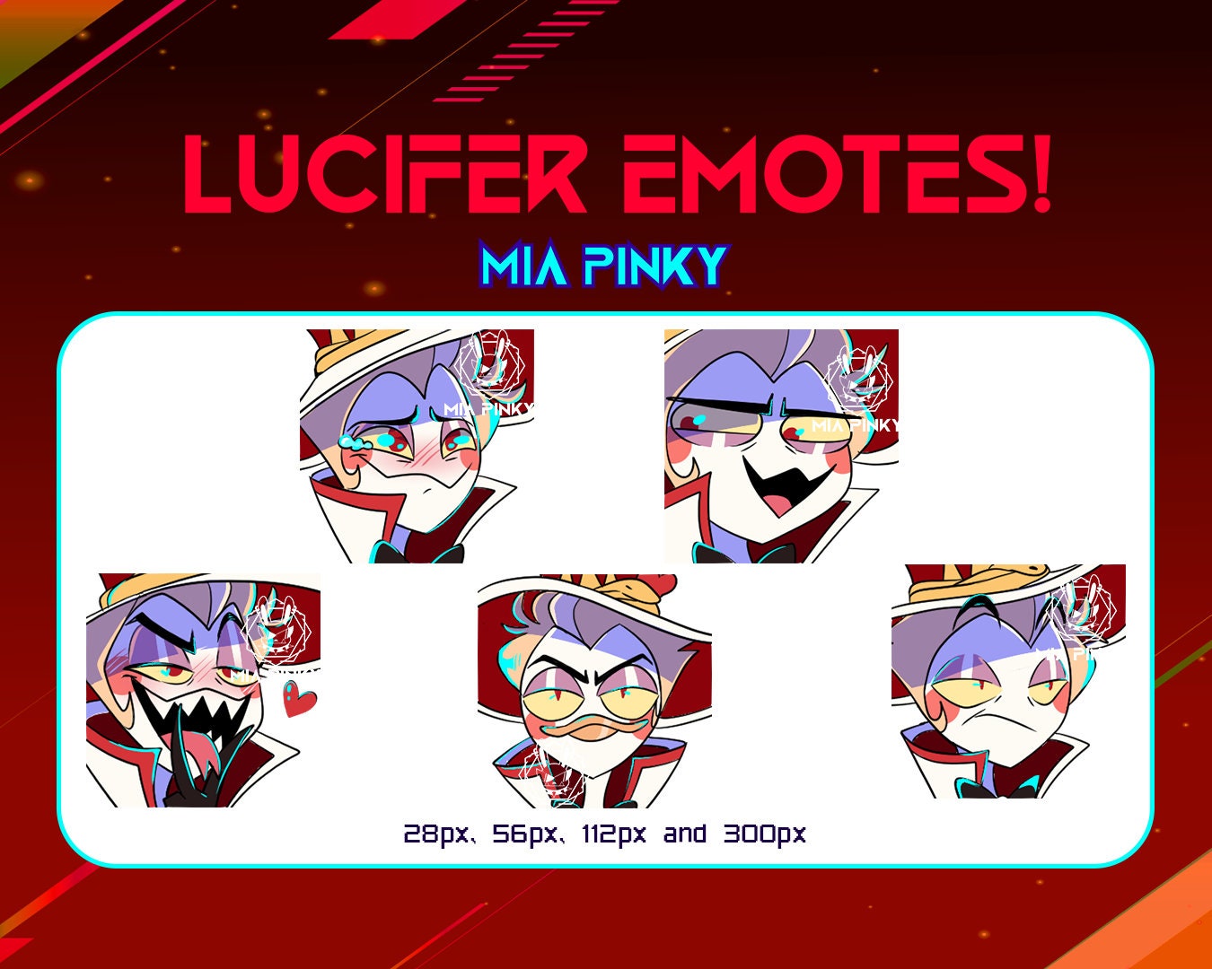 Emotes Charlie Morningstar Hazbin Hotel Stickers For Twitch Discord ...