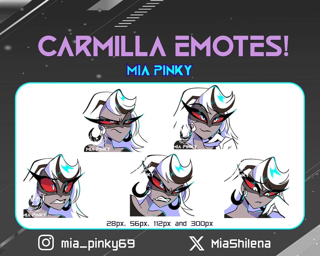 Hazbin Hotel Carmilla Emotes for Twitch, Youtube and Discord - Etsy