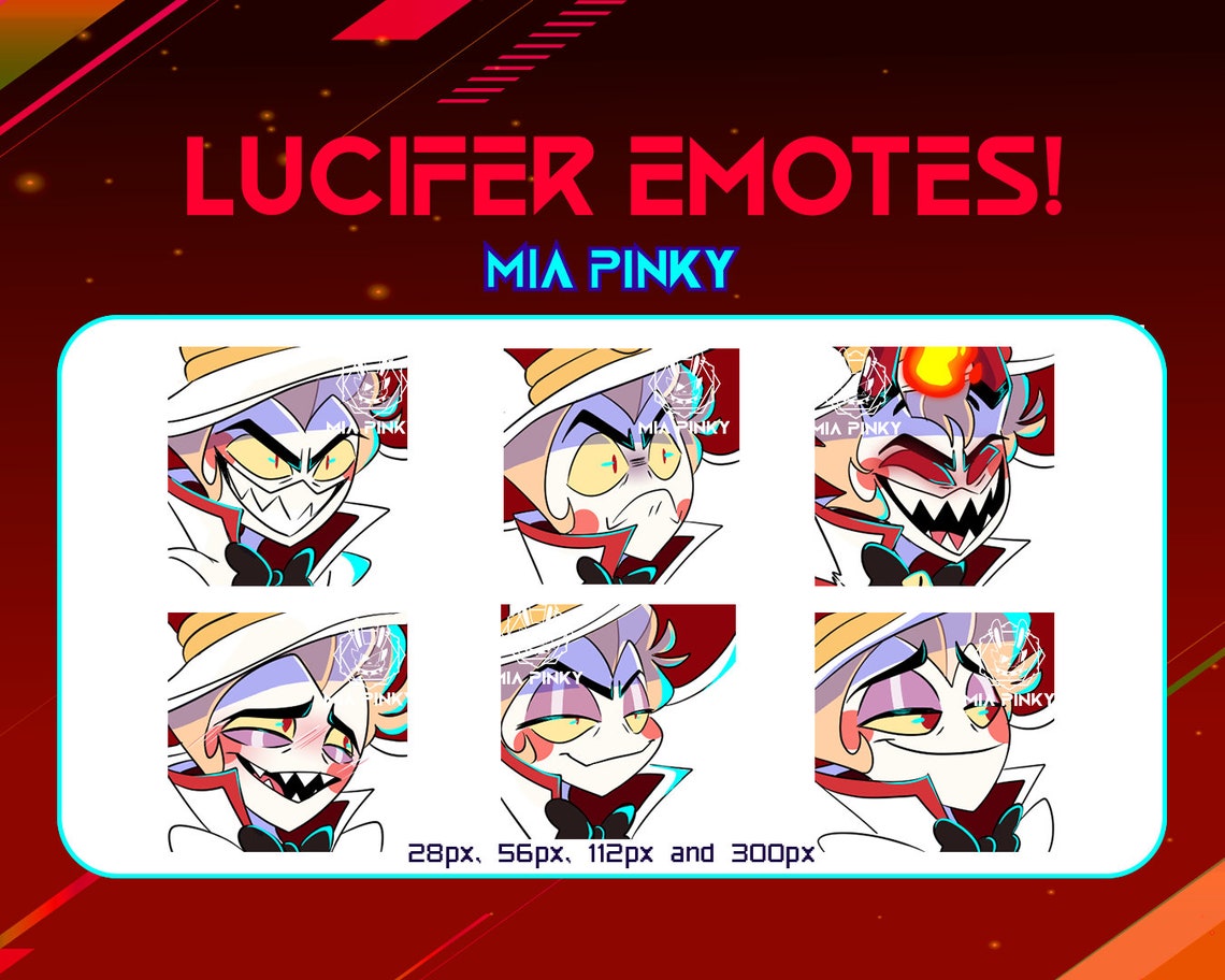 Emotes Lucifer Morningstar de Hazbin Hotel para Twitch, youtube y ...