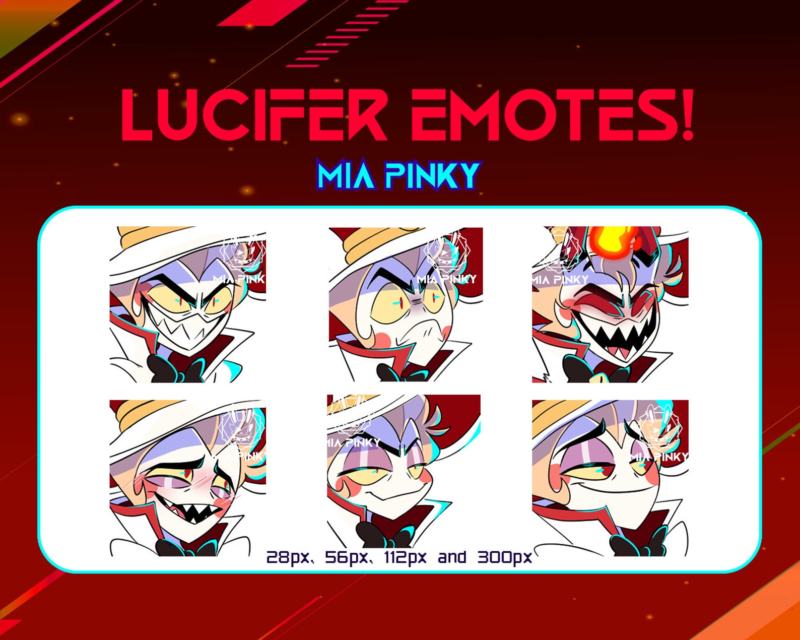 Emotes Lucifer Morningstar de Hazbin Hotel para Twitch, youtube y ...
