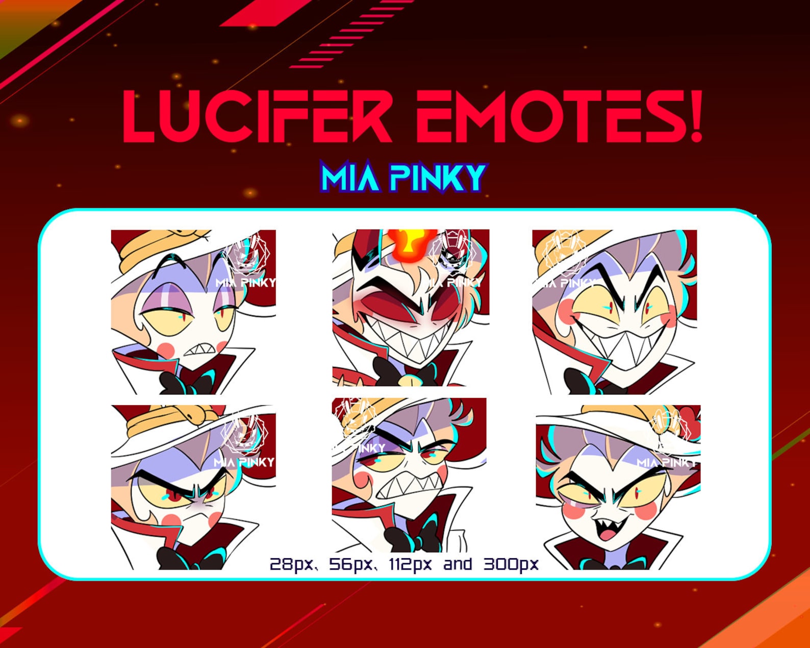 Hazbin Hotel Lucifer Morningstar Emotes for Twitch, Youtube and Discord ...