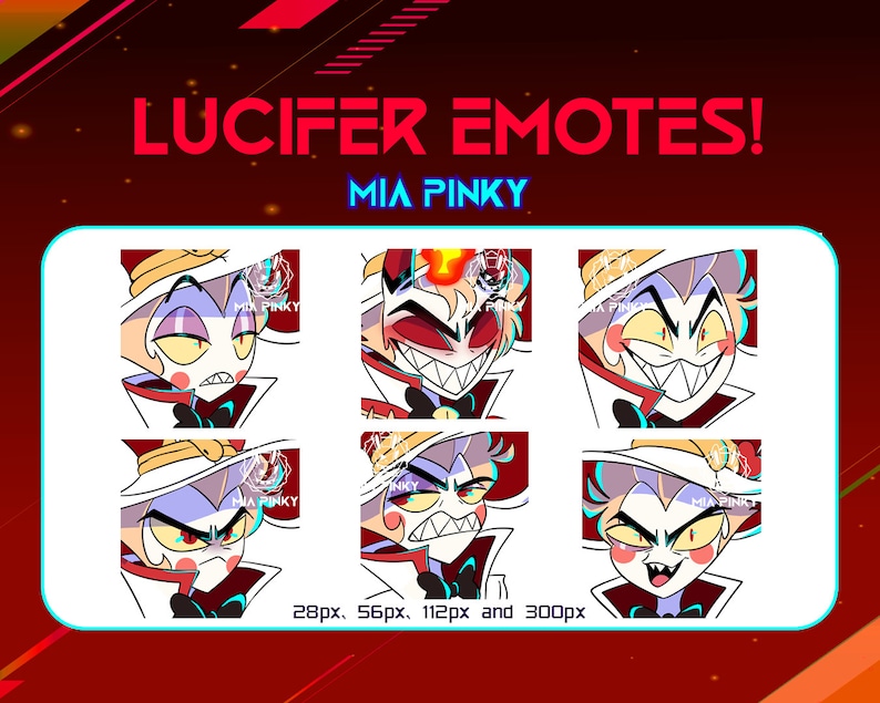 Hazbin Hotel Lucifer Morningstar Emotes for Twitch, Youtube and Discord ...