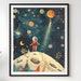 Outer Space Poster Planet Stars Rocketship for Space Enthusiast Kid ...