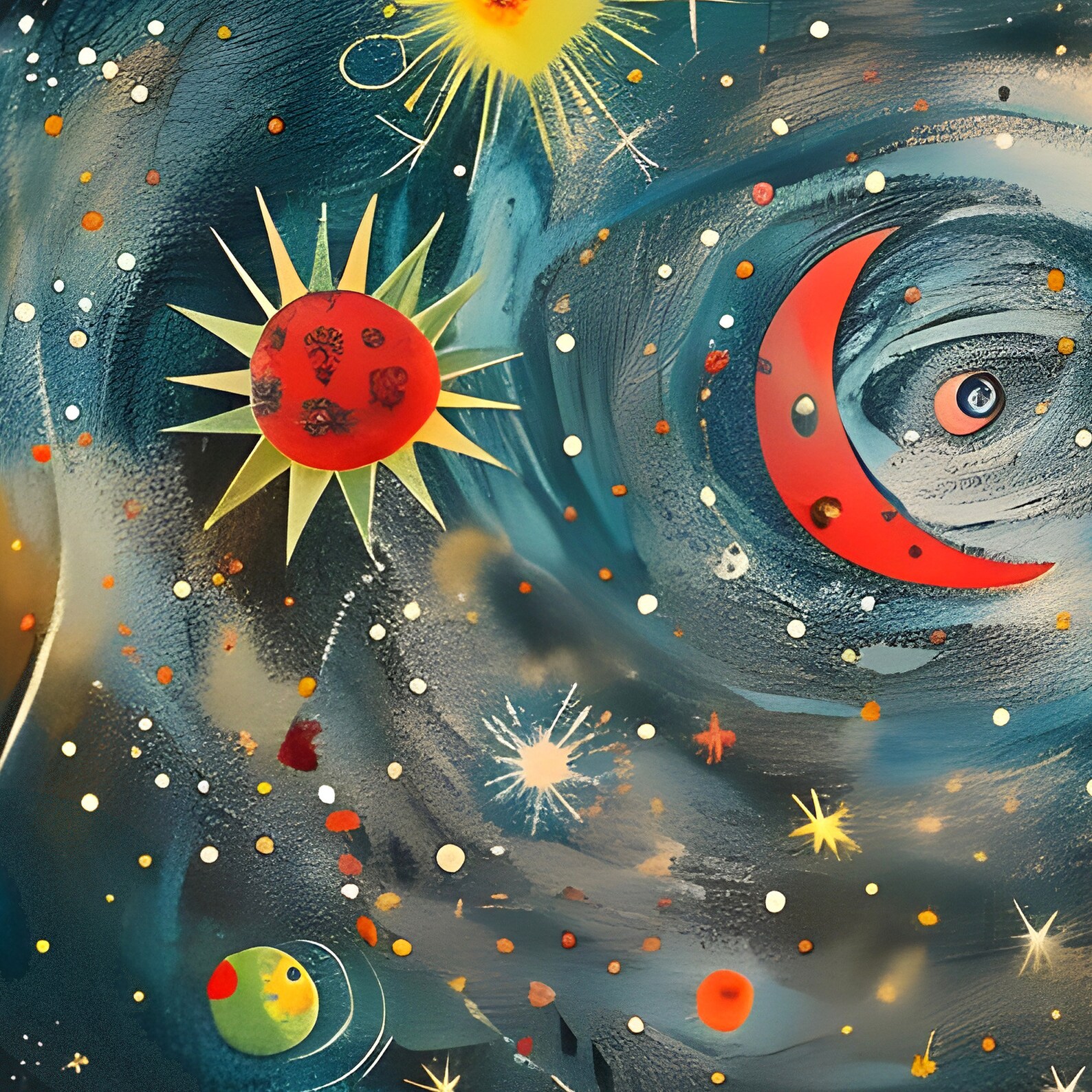 Outer Space Poster of Planet and Stars for Space Enthusiast, Playroom ...