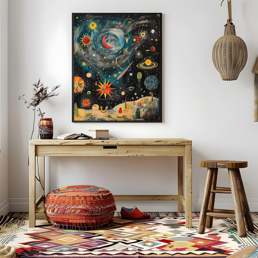 Outer Space Poster of Planet and Stars for Space Enthusiast, Playroom ...