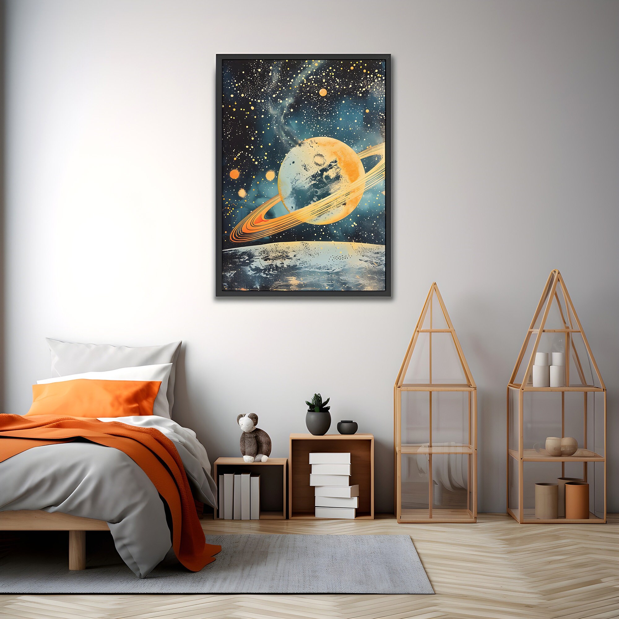 Outer Space Poster of Planet and Stars for Space Enthusiast, Playroom ...