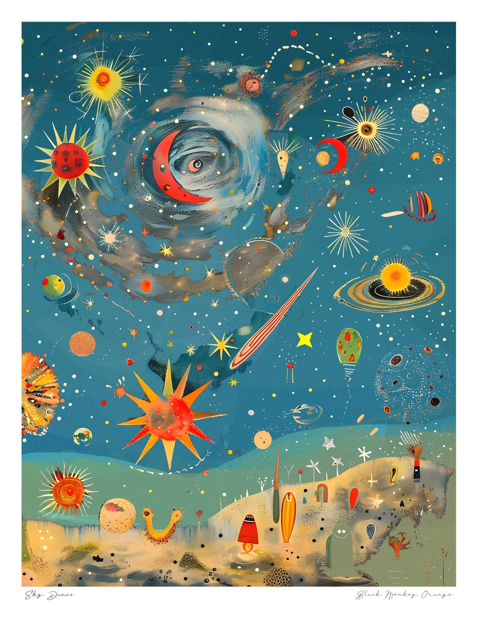 Outer Space Poster of Planet and Stars for Space Enthusiast, Playroom ...