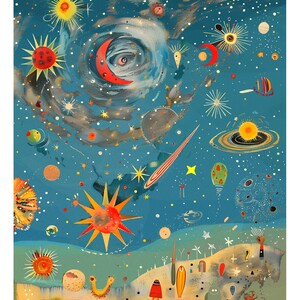 Outer Space Poster of Planet and Stars for Space Enthusiast, Playroom ...