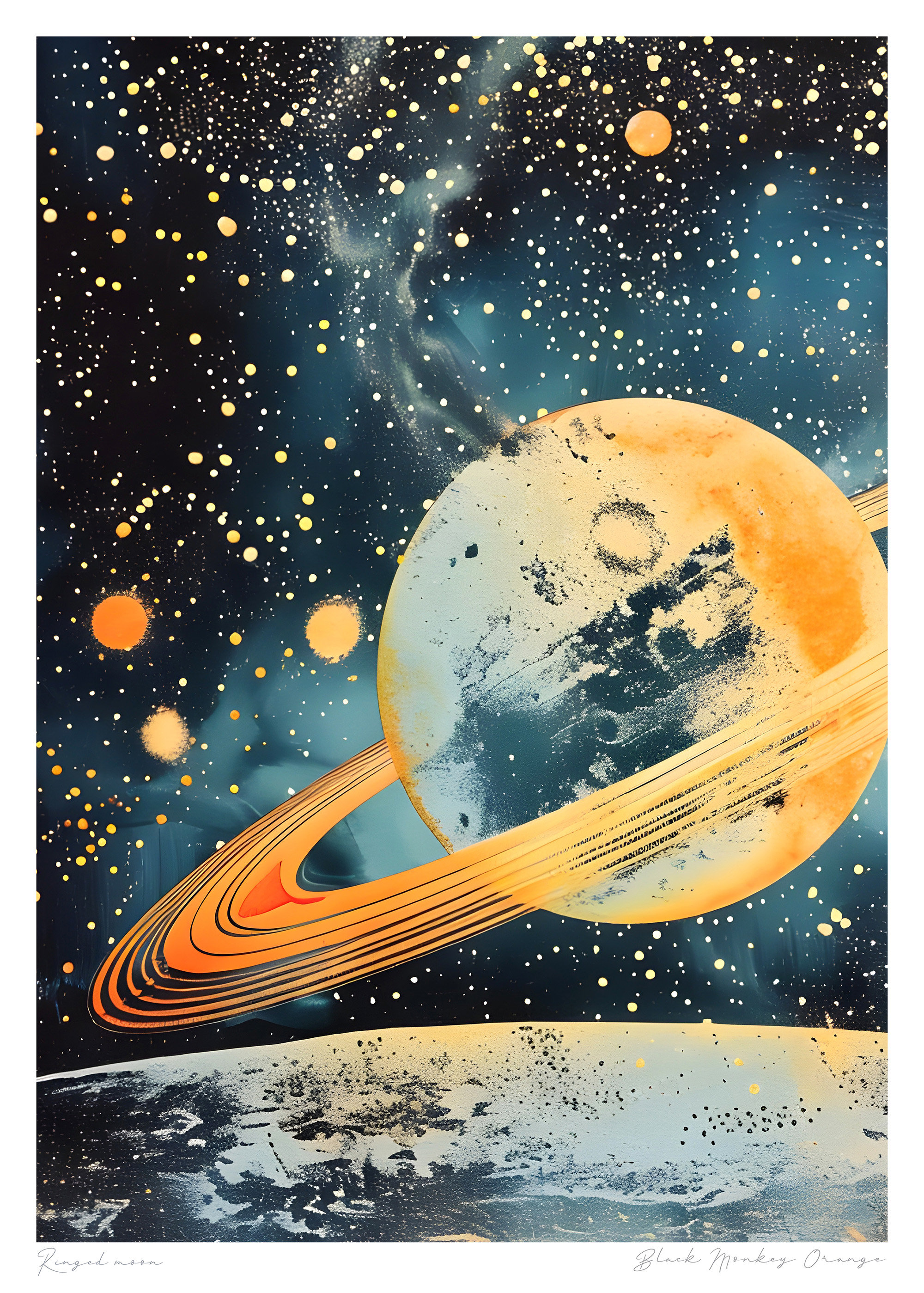 Outer Space Poster of Planet and Stars for Space Enthusiast, Playroom ...