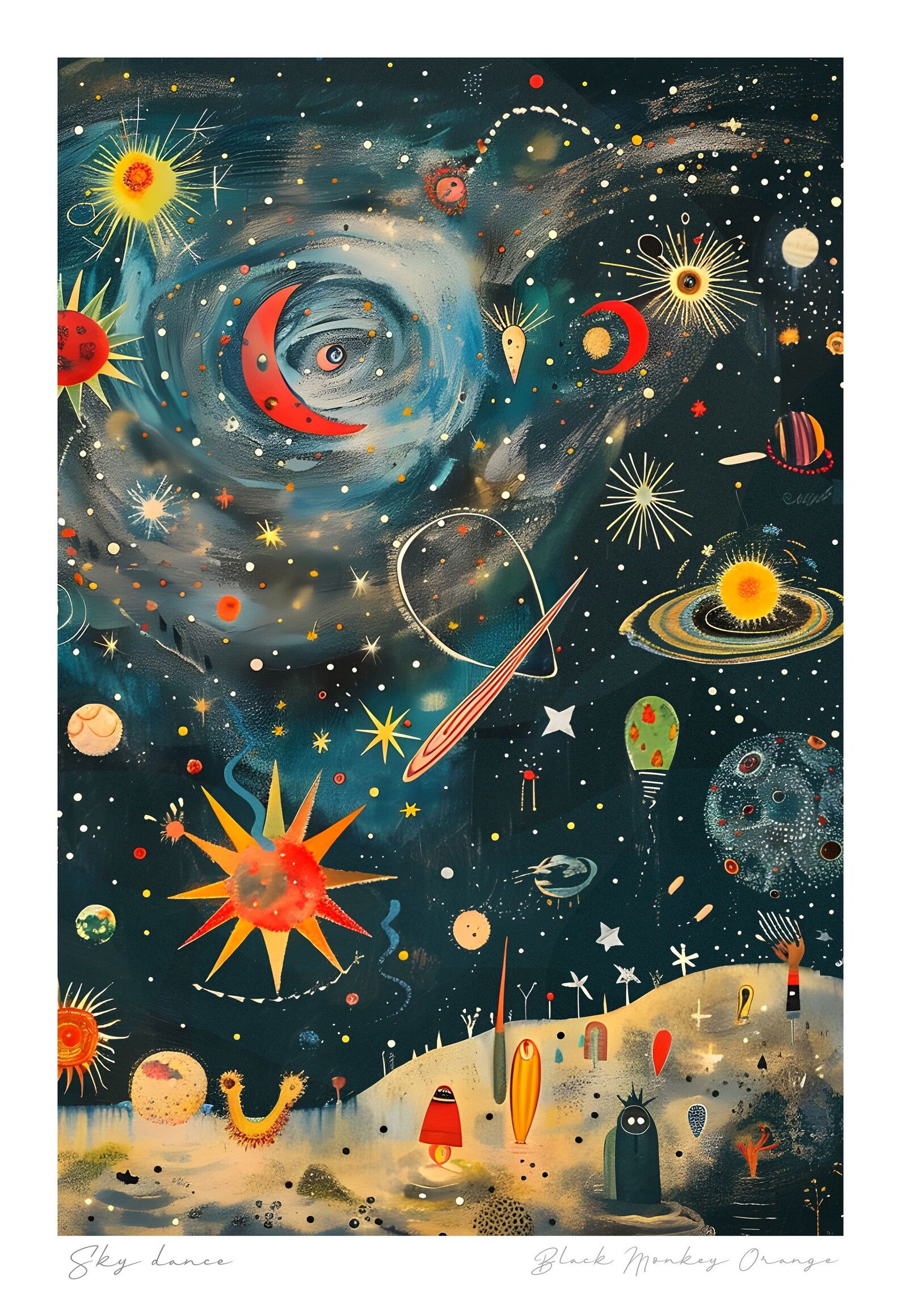 Outer Space Poster of Planet and Stars for Space Enthusiast, Playroom ...