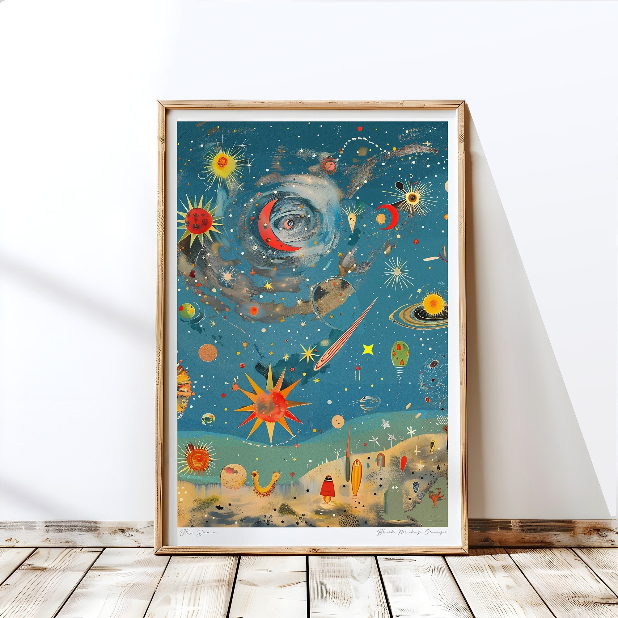 Outer Space Poster of Planet and Stars for Space Enthusiast, Playroom ...