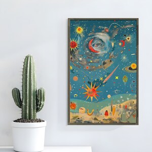 Outer Space Poster of Planet and Stars for Space Enthusiast, Playroom ...