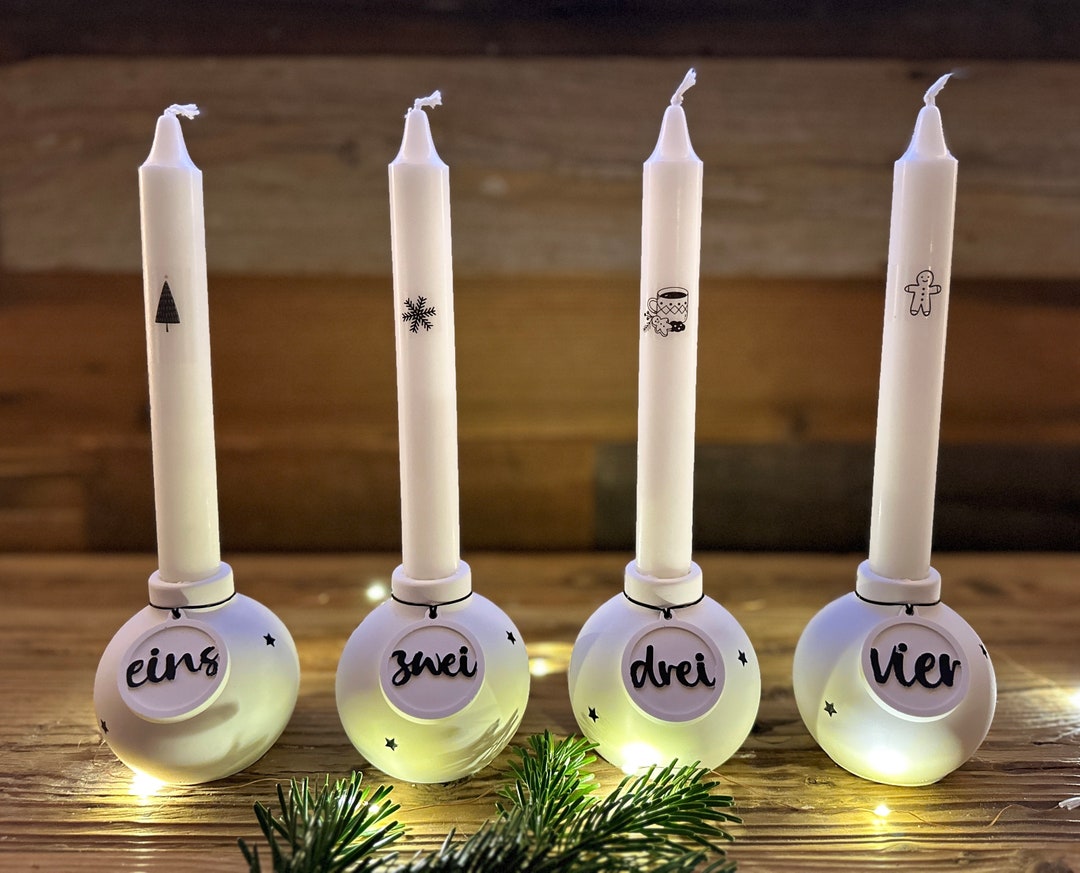 Advent Set Advent Decoration for Stick Candles - Etsy