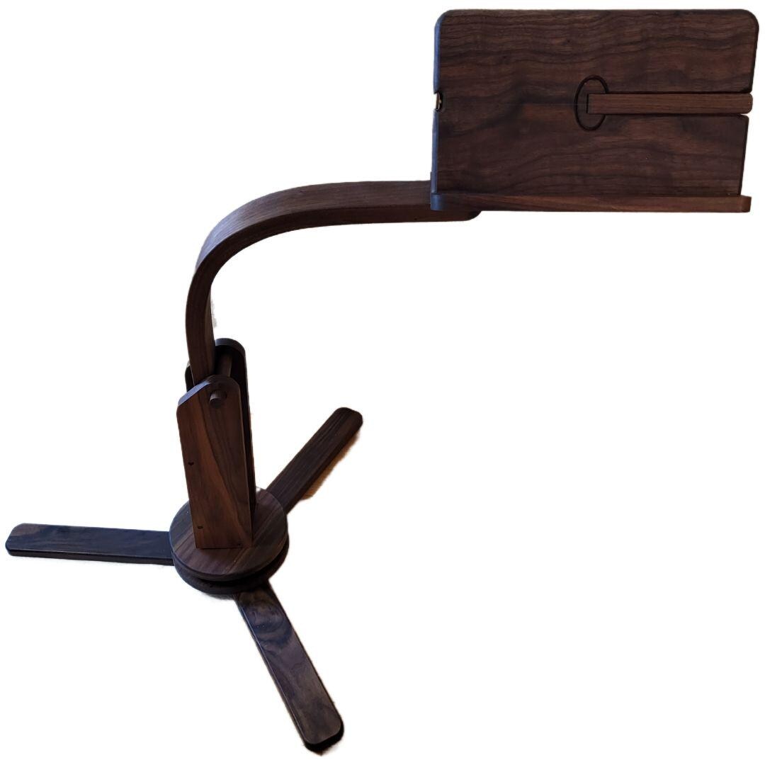 Walnut Modern Floor Book Stand - Etsy