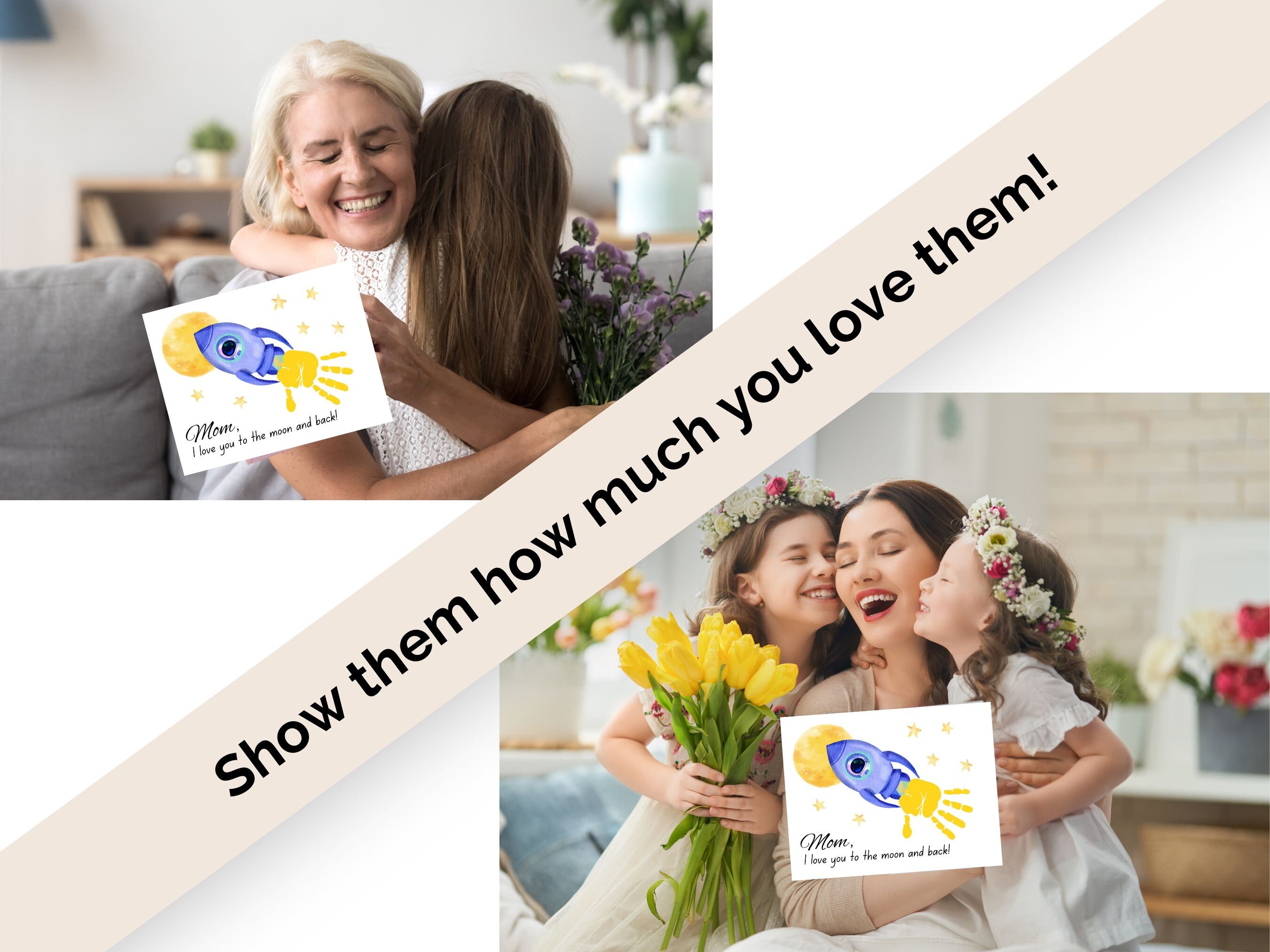 Mother's Day Handprint Craft, Mother's Day Gift, Custom Card for Mom ...