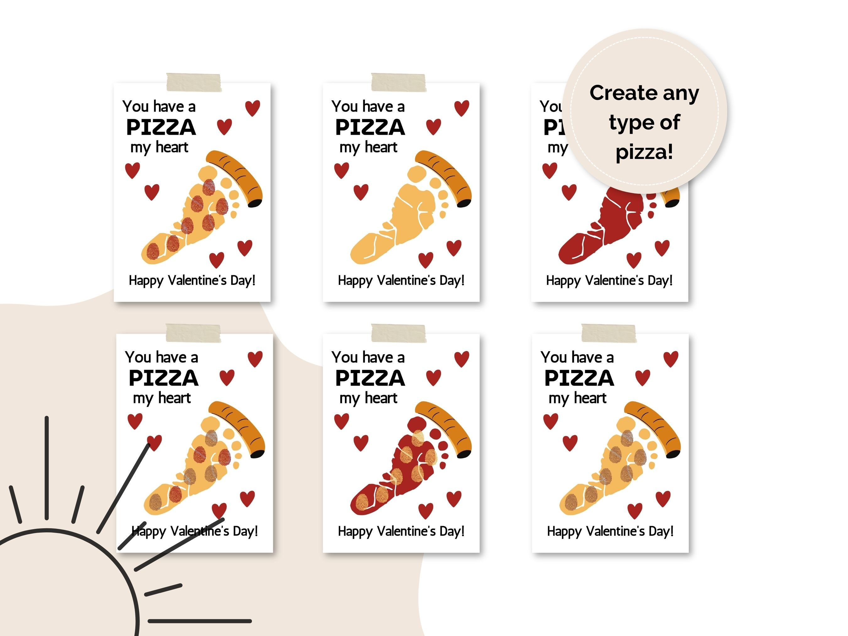 Valentines Day Footprint Art, Pizza My Heart, Paint Craft for Baby ...