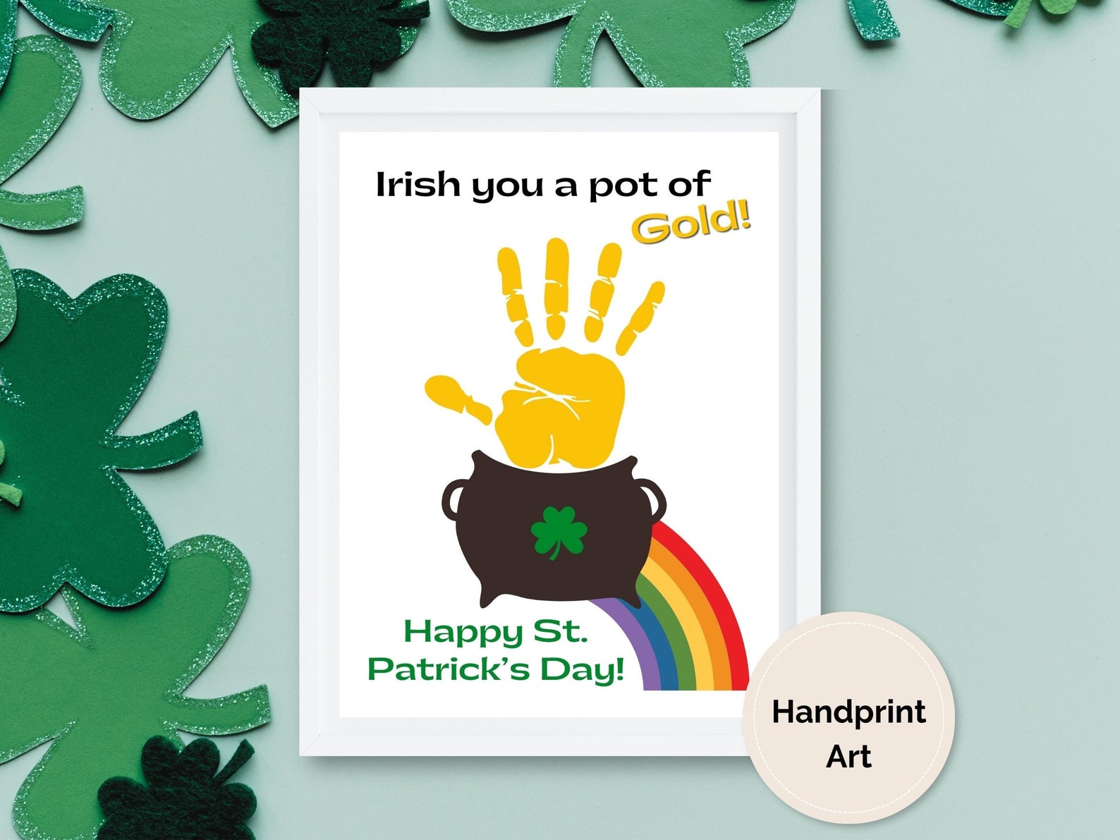 St Patrick's Day Handprint Craft, Pot of Gold, Paint Craft for Baby ...