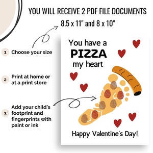 Valentines Day Footprint Art, Pizza My Heart, Paint Craft for Baby ...