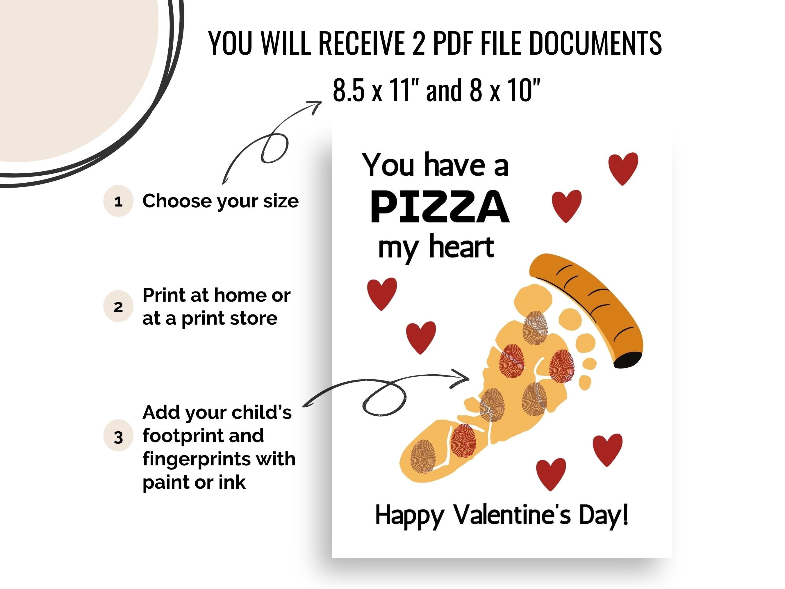 Valentines Day Footprint Art, Pizza My Heart, Paint Craft for Baby ...