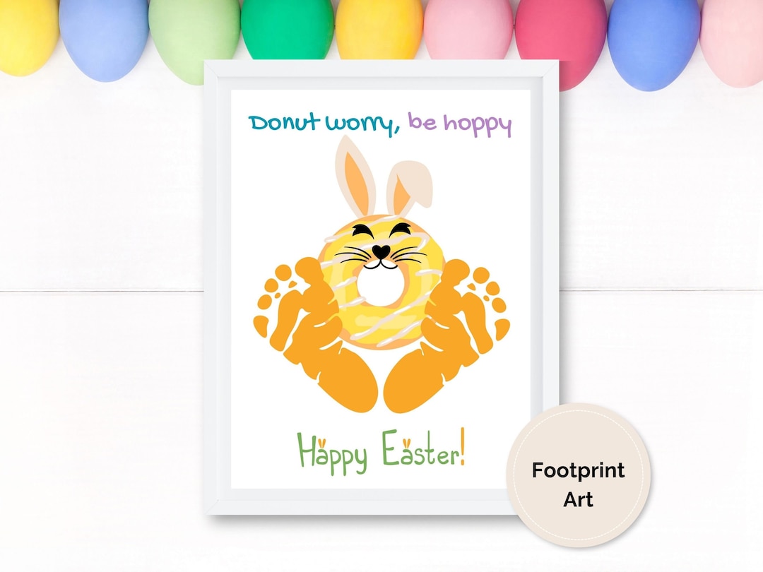 Easter Footprint Craft, Easter Bunny Art, Paint Craft for Baby Toddler ...