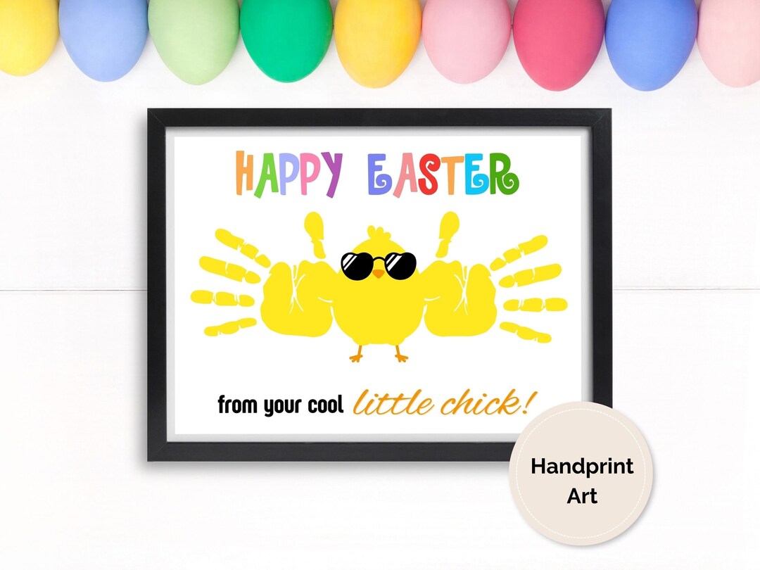Easter Handprint Craft, Cool Little Chick, Easter Paint Craft for Baby ...