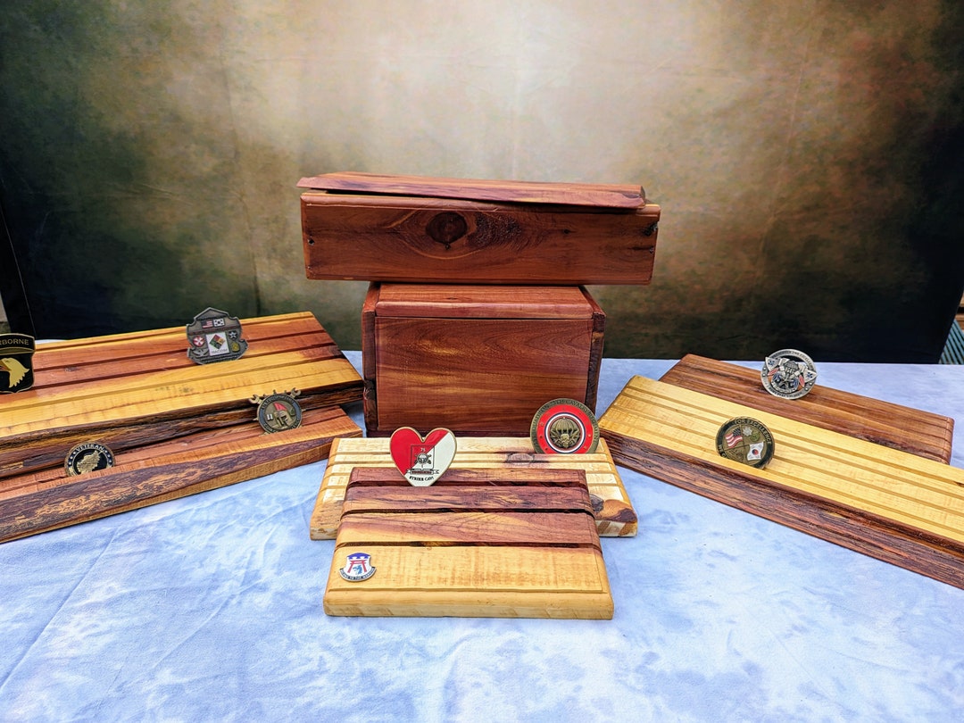Cedar Challenge Coin Racks and Boxes - Etsy