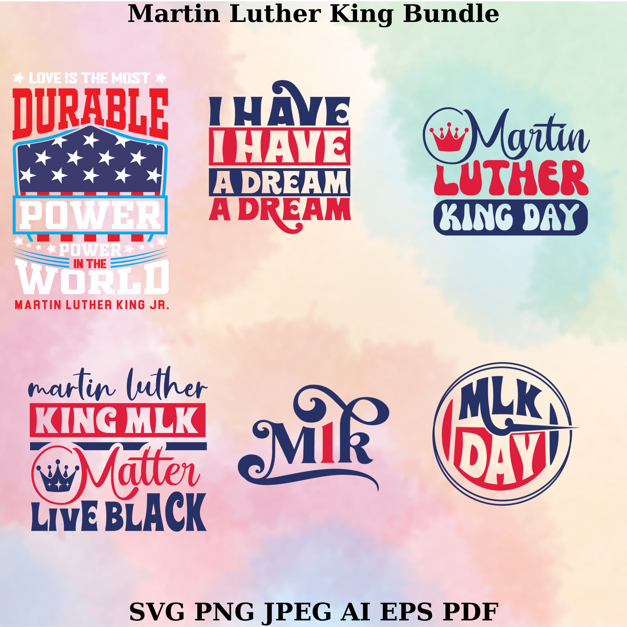 Martin Luther Svg Bundle, Martin Luther T-shirt Designs,martin Luther ...