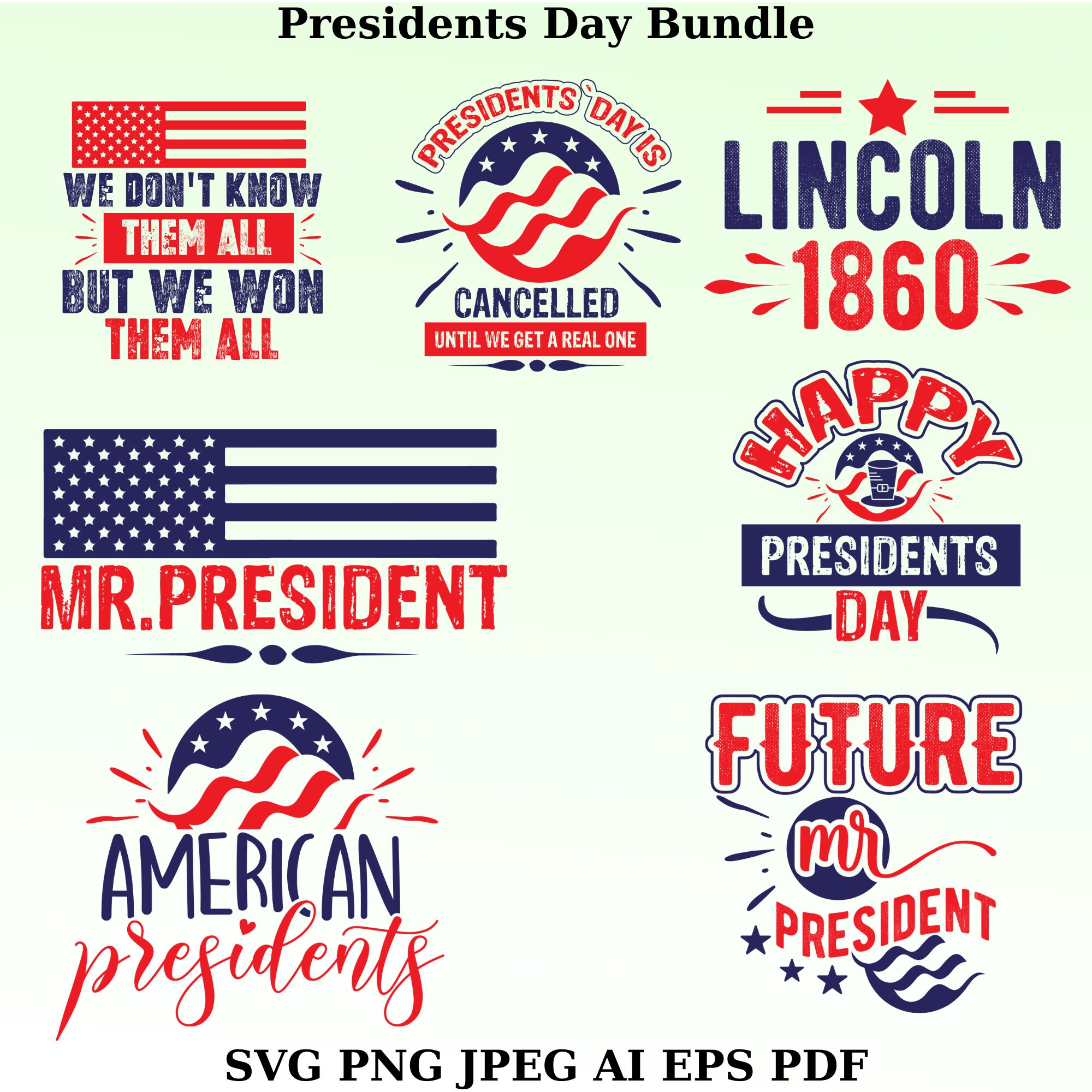 Presidents Day Svg Bundle, Presidents Day T-shirt Designs,presidents ...