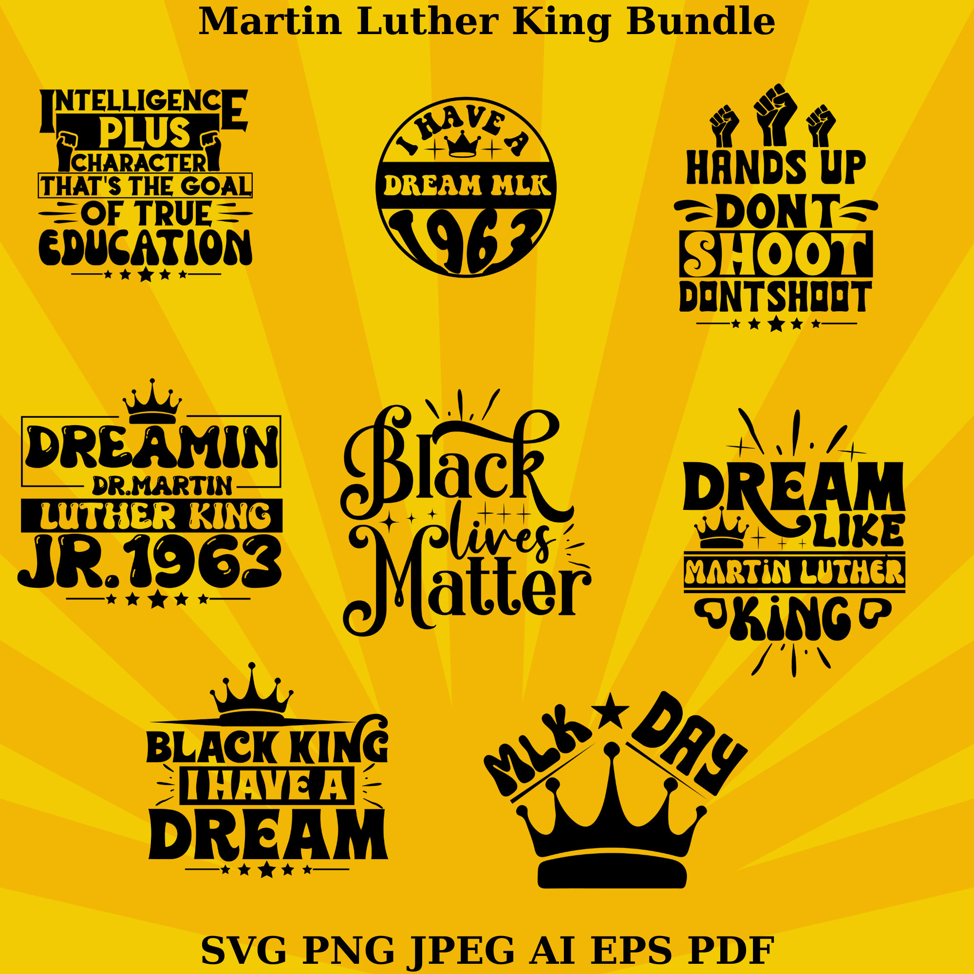Martin Luther Svg Bundle, Martin Luther T-shirt Designs,martin Luther ...