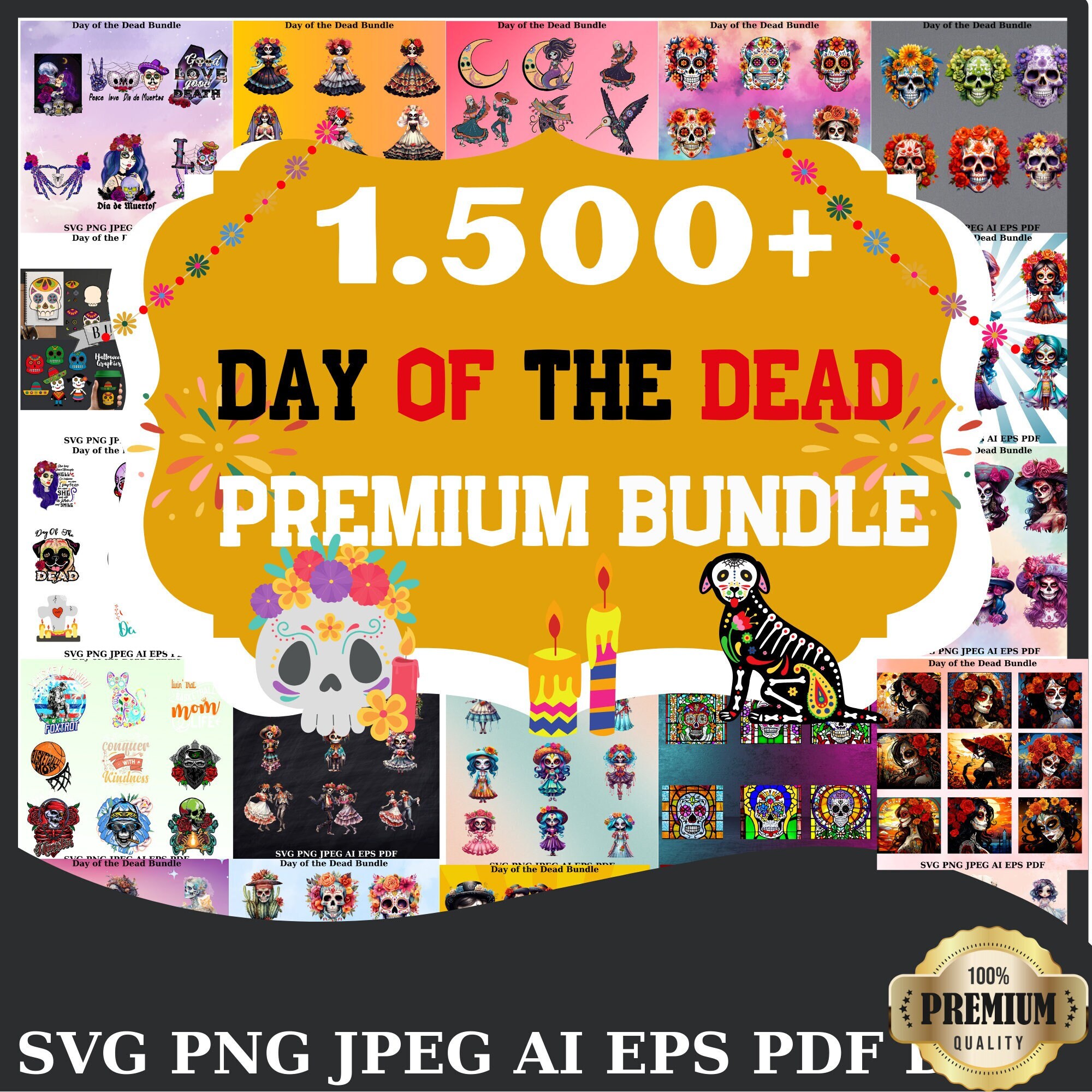 Day of the Dead Svg, Day of the Dead Bundle, Day of the Dead T-shirt ...