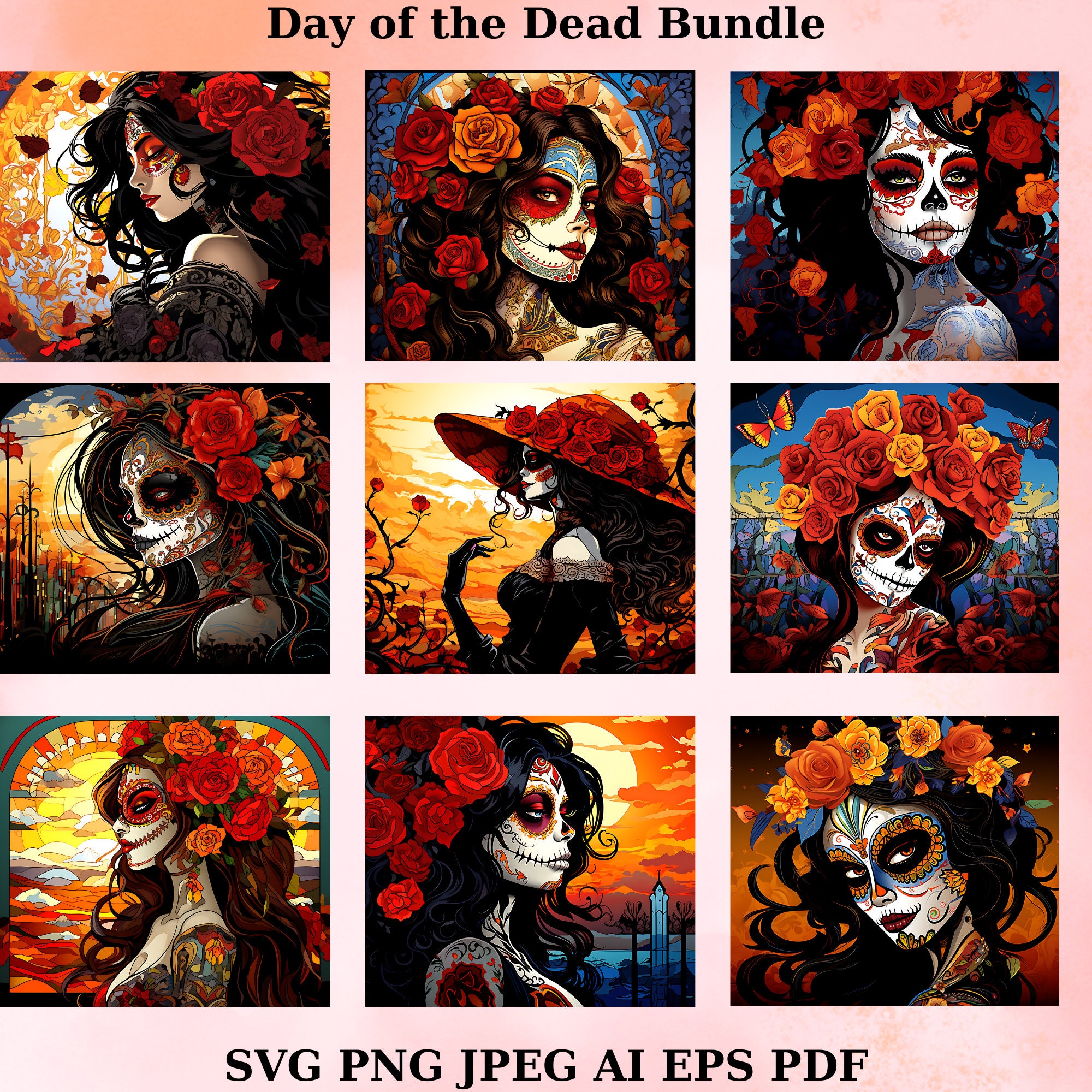 Day of the Dead Svg, Day of the Dead Bundle, Day of the Dead T-shirt ...