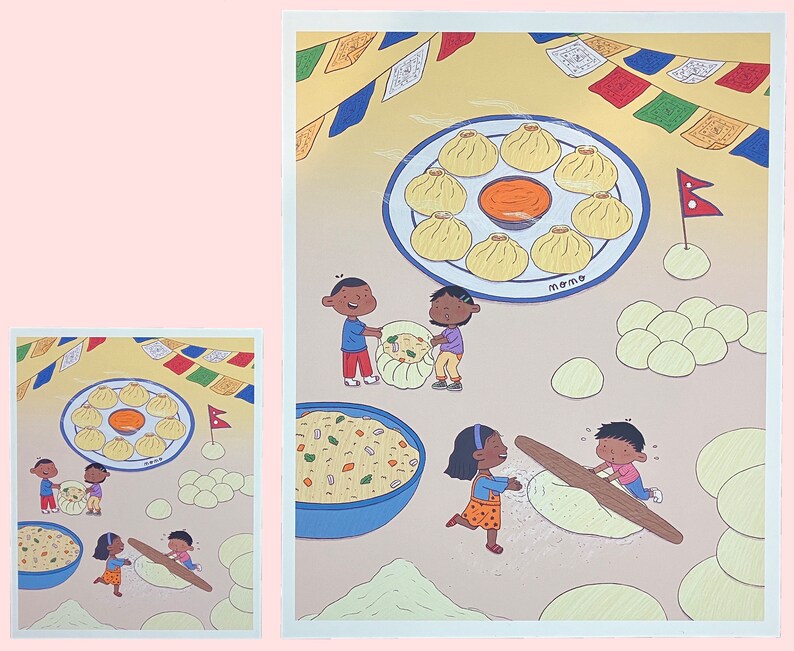 Momo Art Print, Nepali Dumpling, Nepal, Cute Food, Kathmandu, Food ...