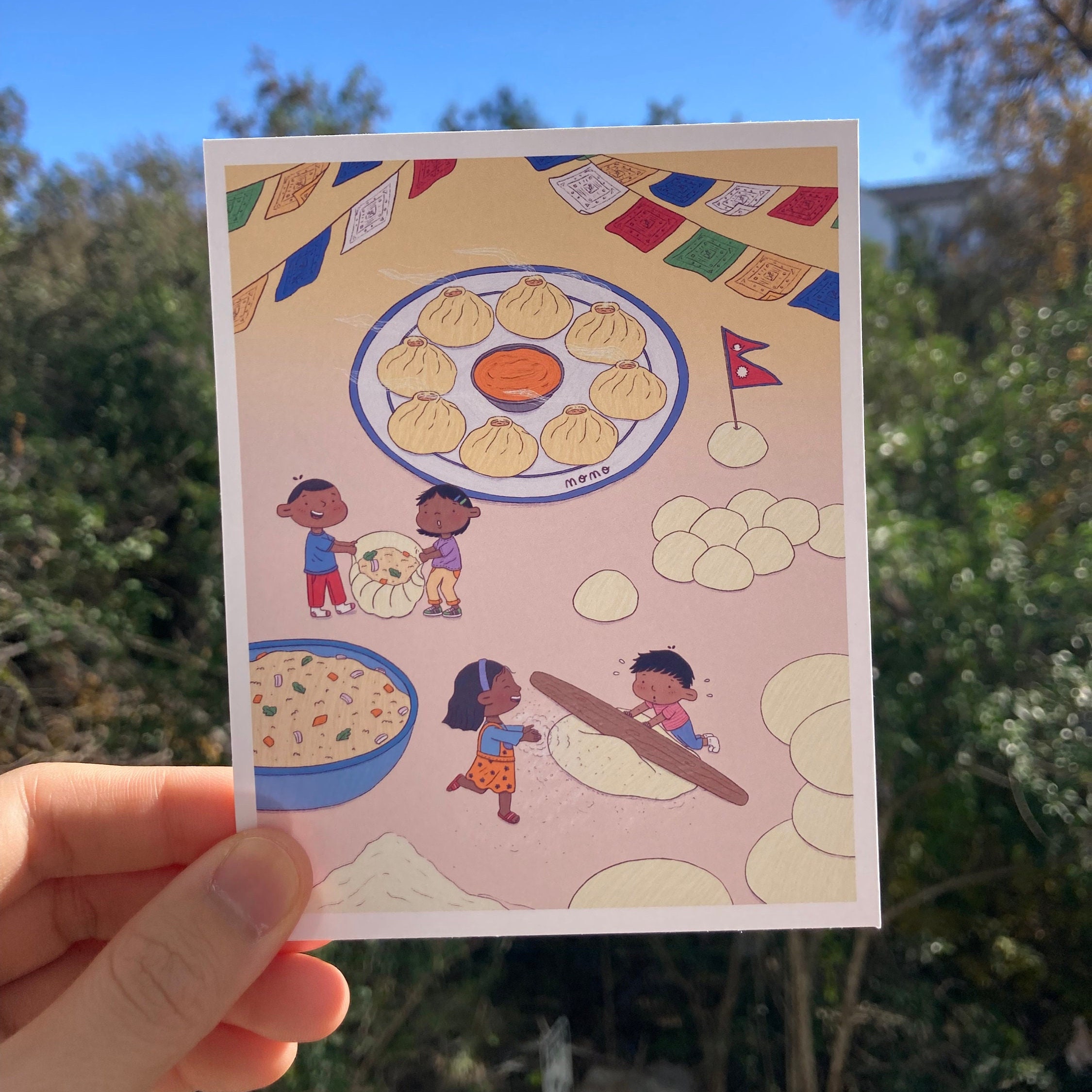 Momo Art Print, Nepali Dumpling, Nepal, Cute Food, Kathmandu, Food ...
